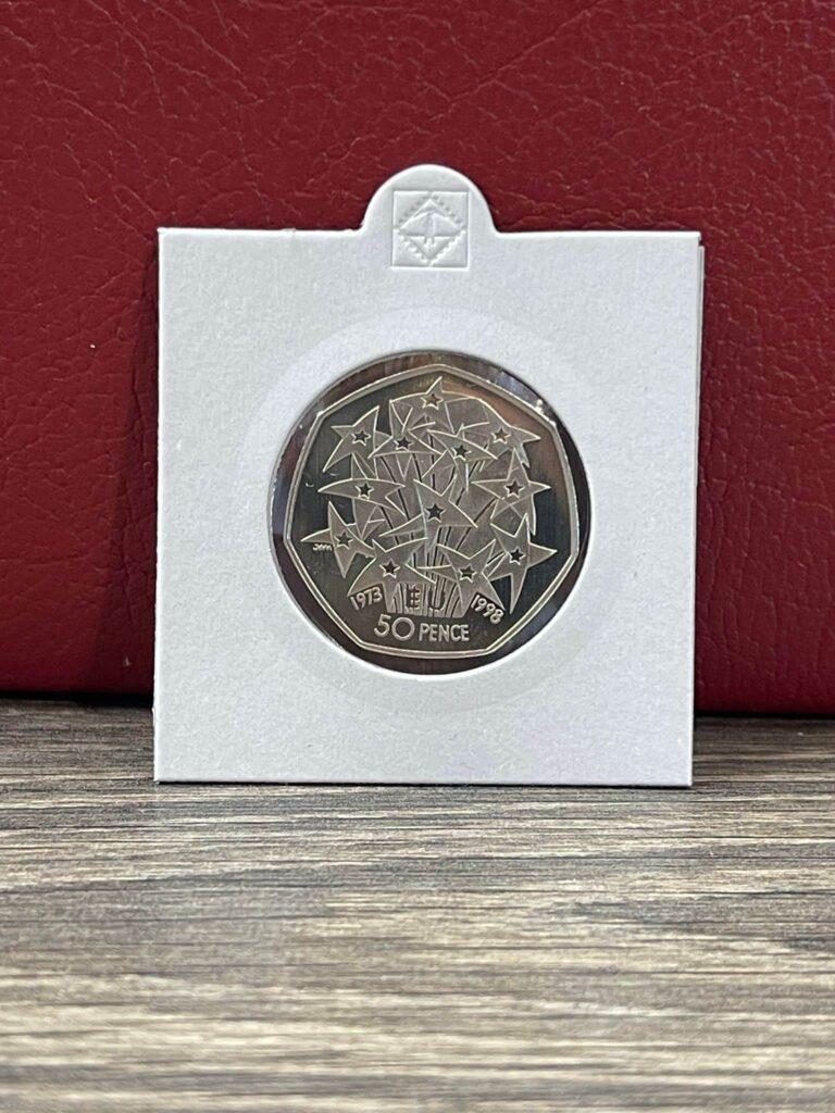 EU Stars coin 1998 PROOF 50p in Protective Flip