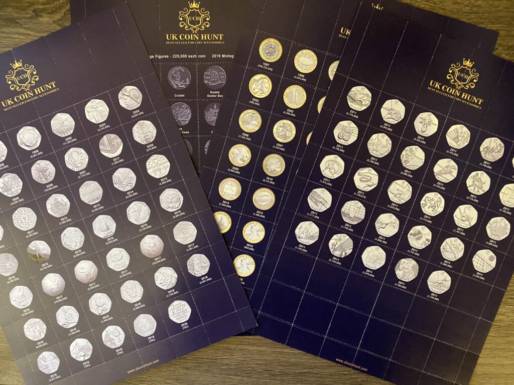Perforated 10p, 50p, £2 Coin Inserts - UkCoinHunt