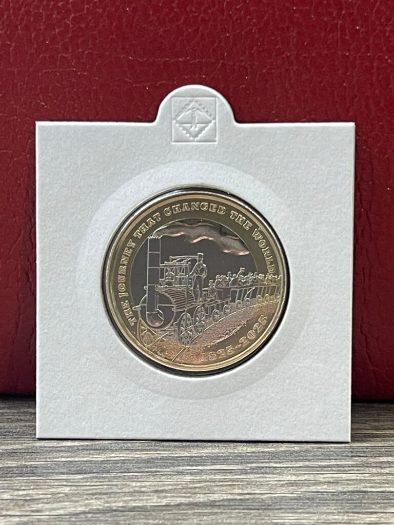 200 Years of 2025 UK £2 Coin Commemorating Modern Railway