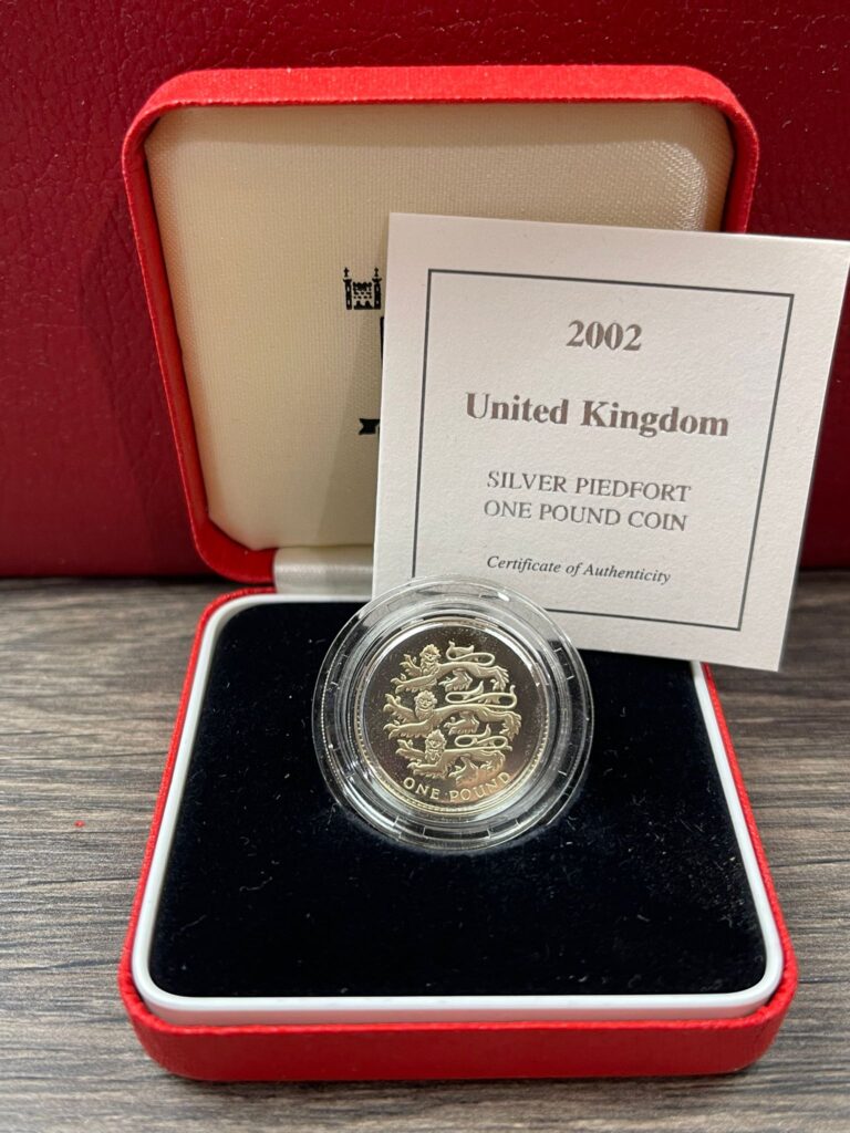 2002 Three Lions £1 Silver Proof Piedfort Coin - UkCoinHunt