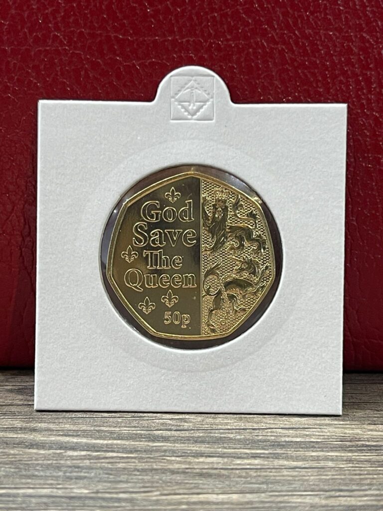 2022 Gold Plated God Save The Queen 50p - UkCoinHunt