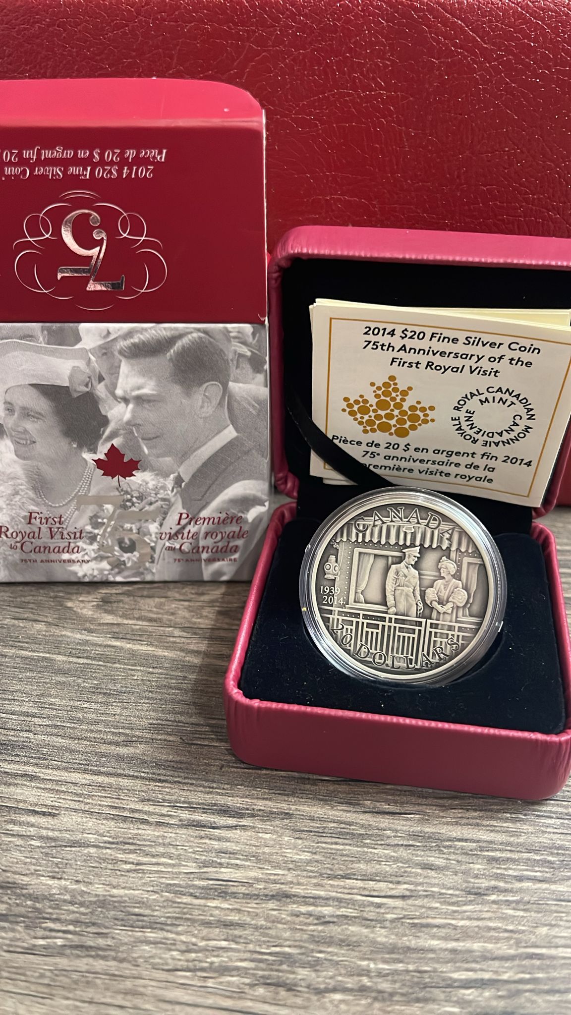 2014 Canada $20 Fine Silver Coin 75th Anniversary of the First Royal ...