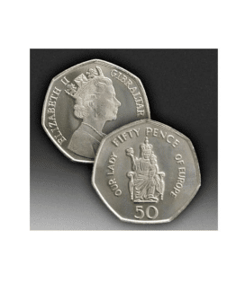 2008 Gibraltar Our Lady of Europe 50p Coin - UkCoinHunt